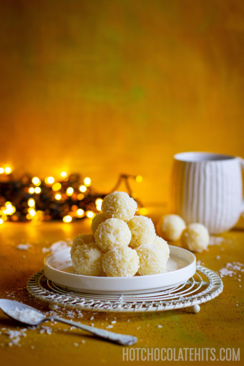 Quick Coconut Balls (Coconut Ladoos) - Hot Chocolate Hits